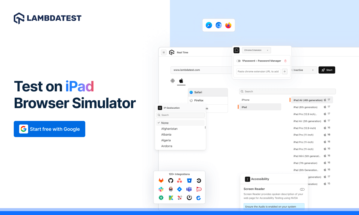 Test web apps and websites on real iPad browsers simulator