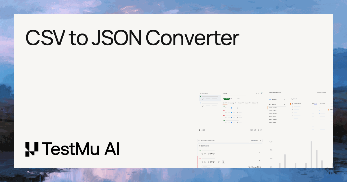 CSV to JSON Online Converter | TestMu AI