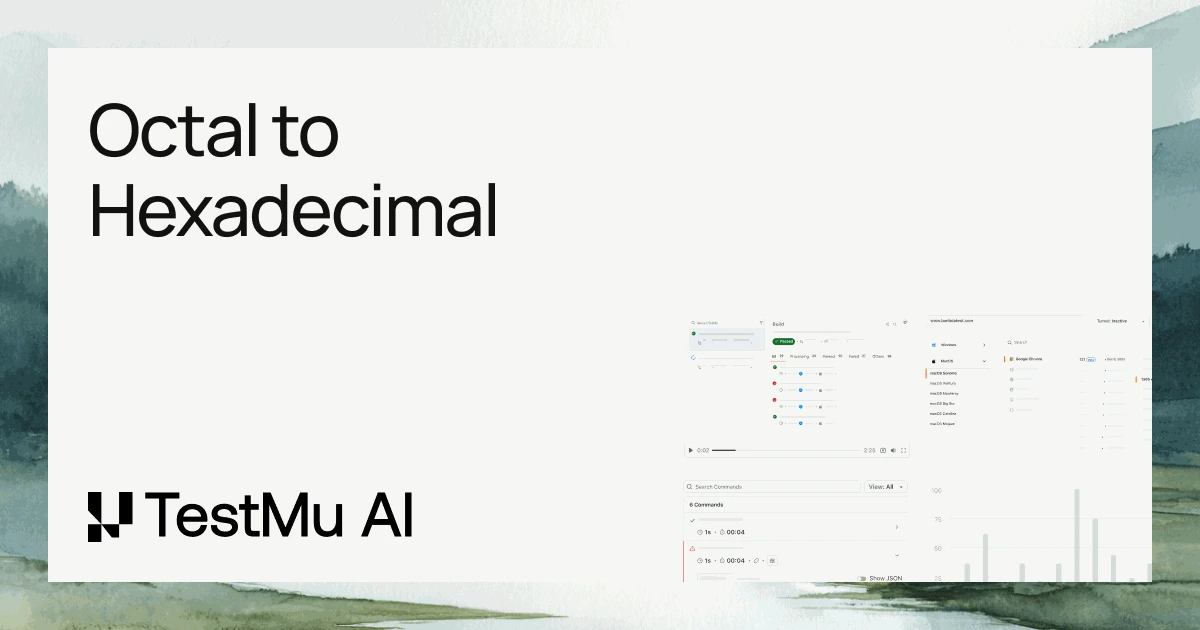 Convert Octal to Hexadecimal Online Tool | TestMu AI