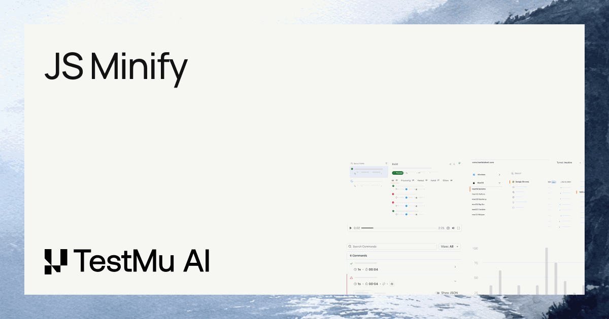 JavaScript Minify Online Tool | TestMu AI
