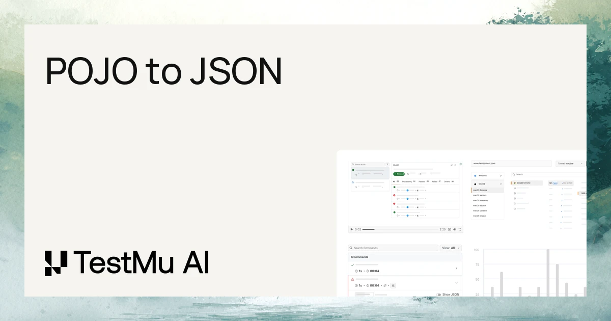 POJO to JSON Converter Online – Java Object to JSON | TestMu AI ...