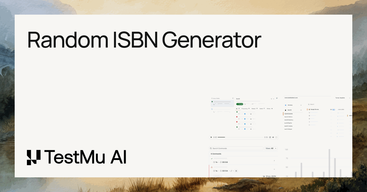 Free Online Random ISBN Generator | TestMu AI