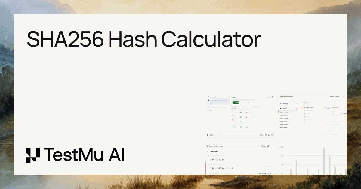 SHA256 Hash Online Calculator | TestMu AI (Formerly LambdaTest)