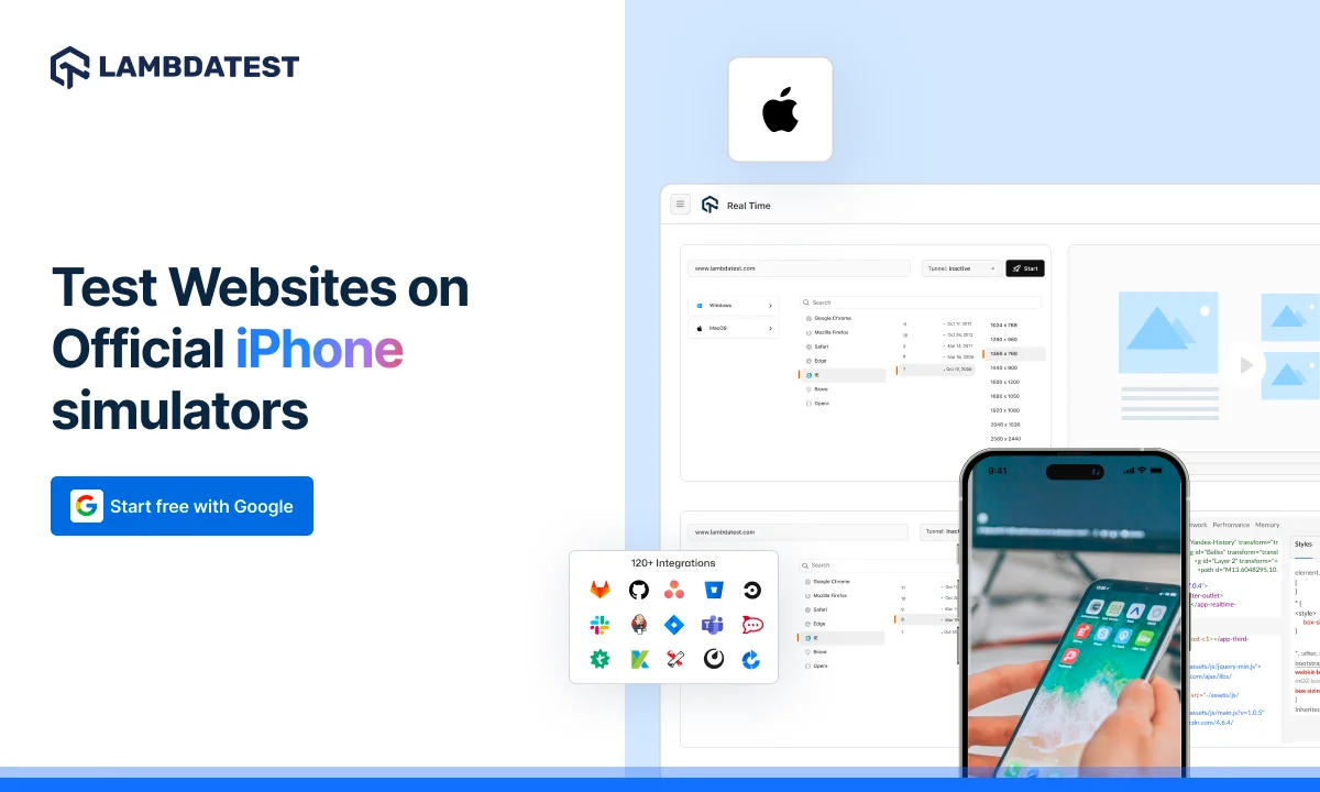 Test Web Apps and Websites on Official iPhone Browsers Simulator Online