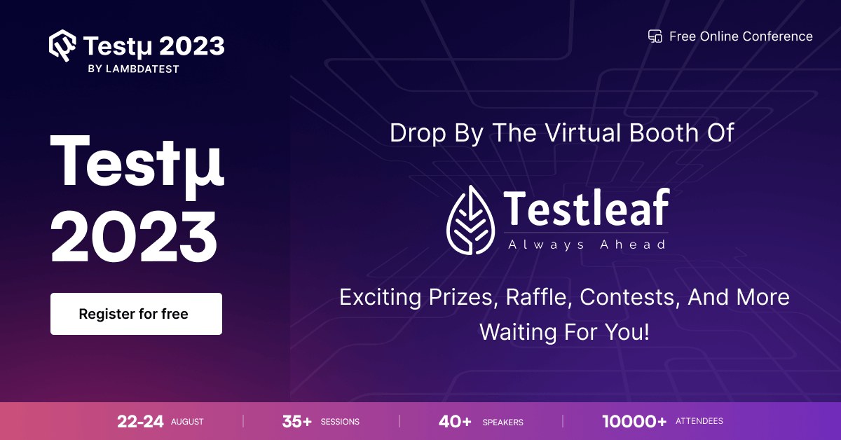 Conference: Meet TestLeaf - Join the Free Online Testµ Conference by ...