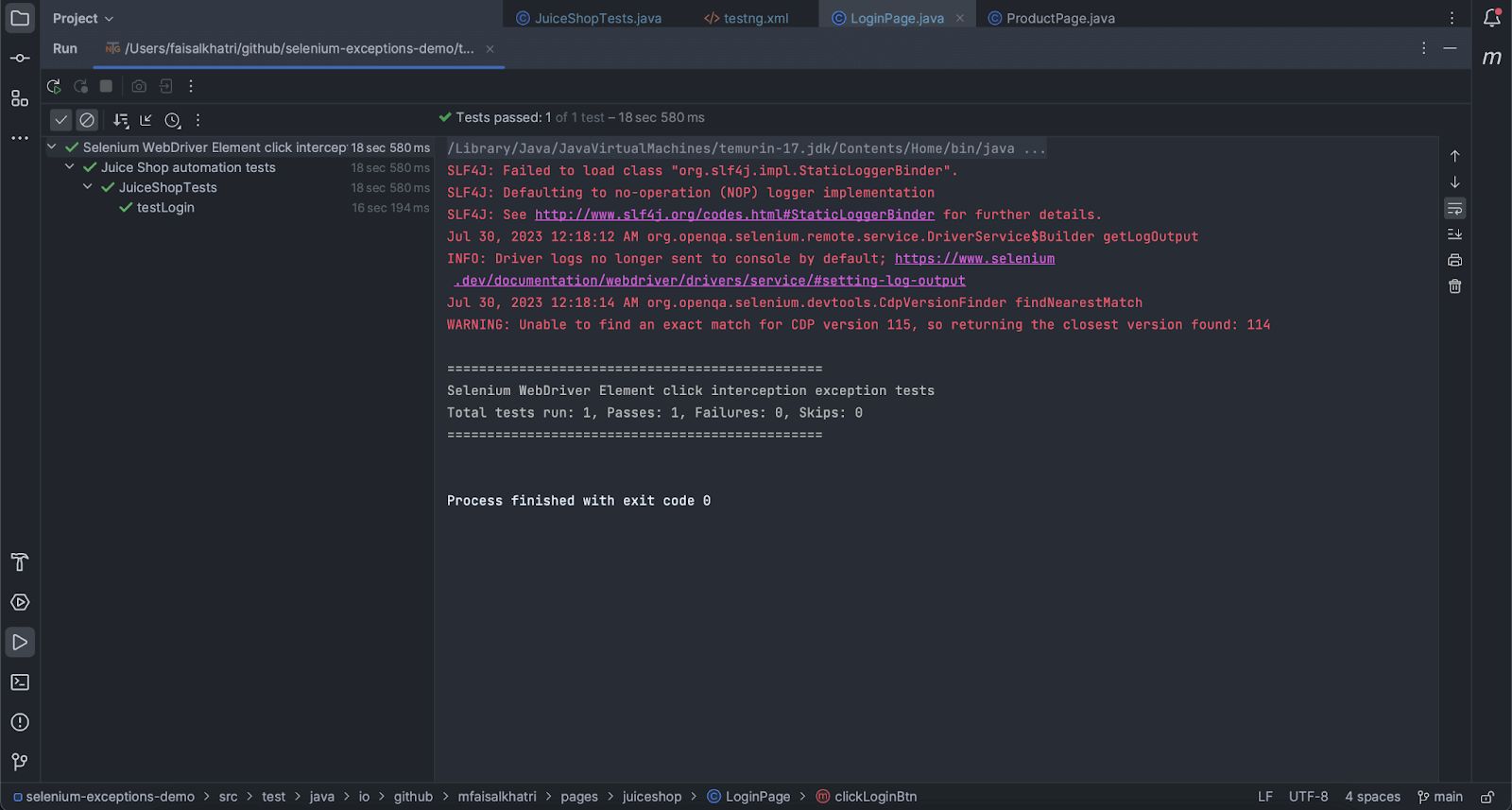 How to Handle ElementClickInterceptedException in Selenium Java ...
